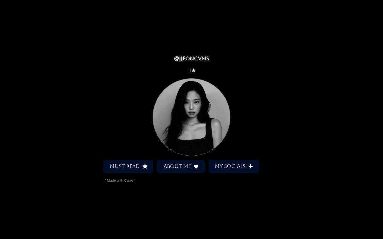 Jjeoncvms carrd profile
